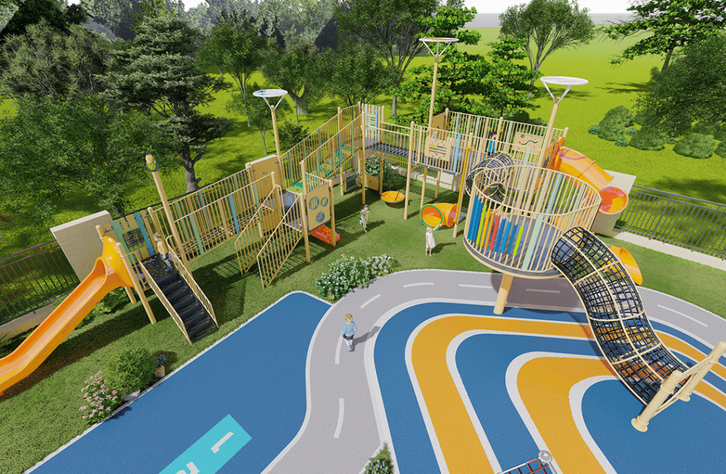 Childcare outdoor play area design K12 school playground equipment - Cowboy